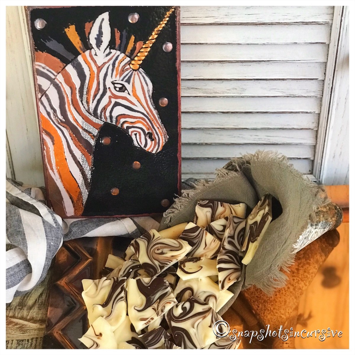 Zebra Almond Bark | snapshotsincursive