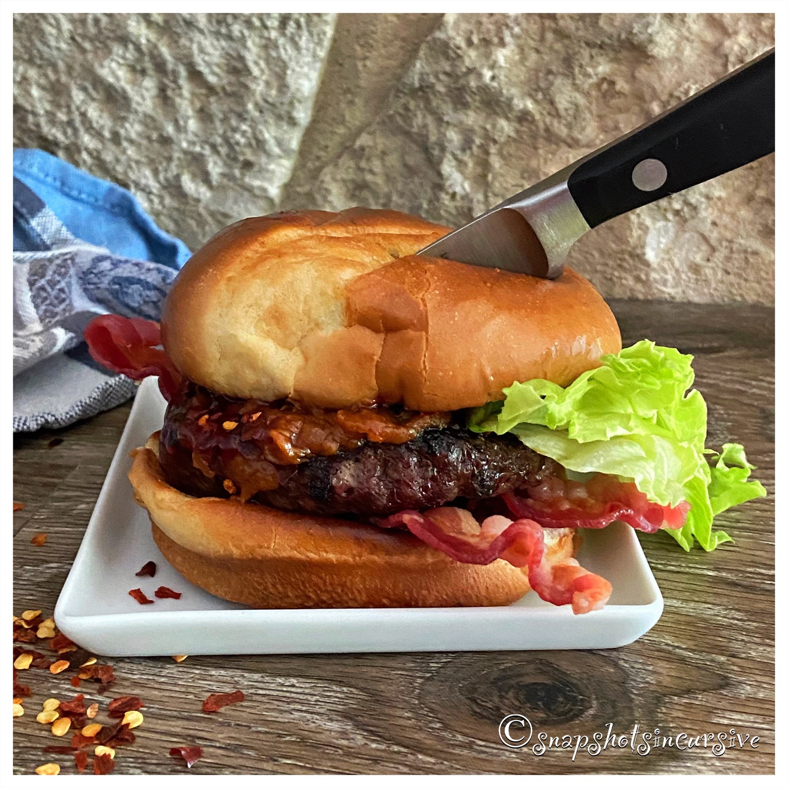 PB, Bacon & Jam Burger | snapshotsincursive