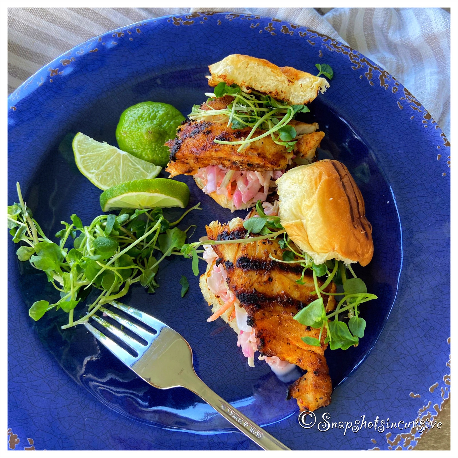 Blue Plate Fish Sliders | snapshotsincursive