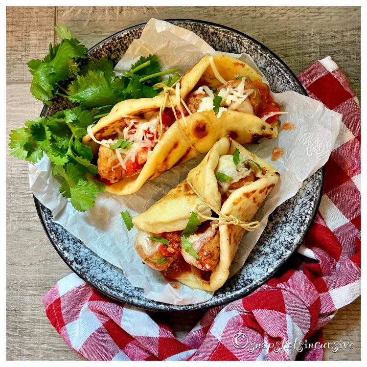 Naan Italian Meatball Wraps | snapshotsincursive