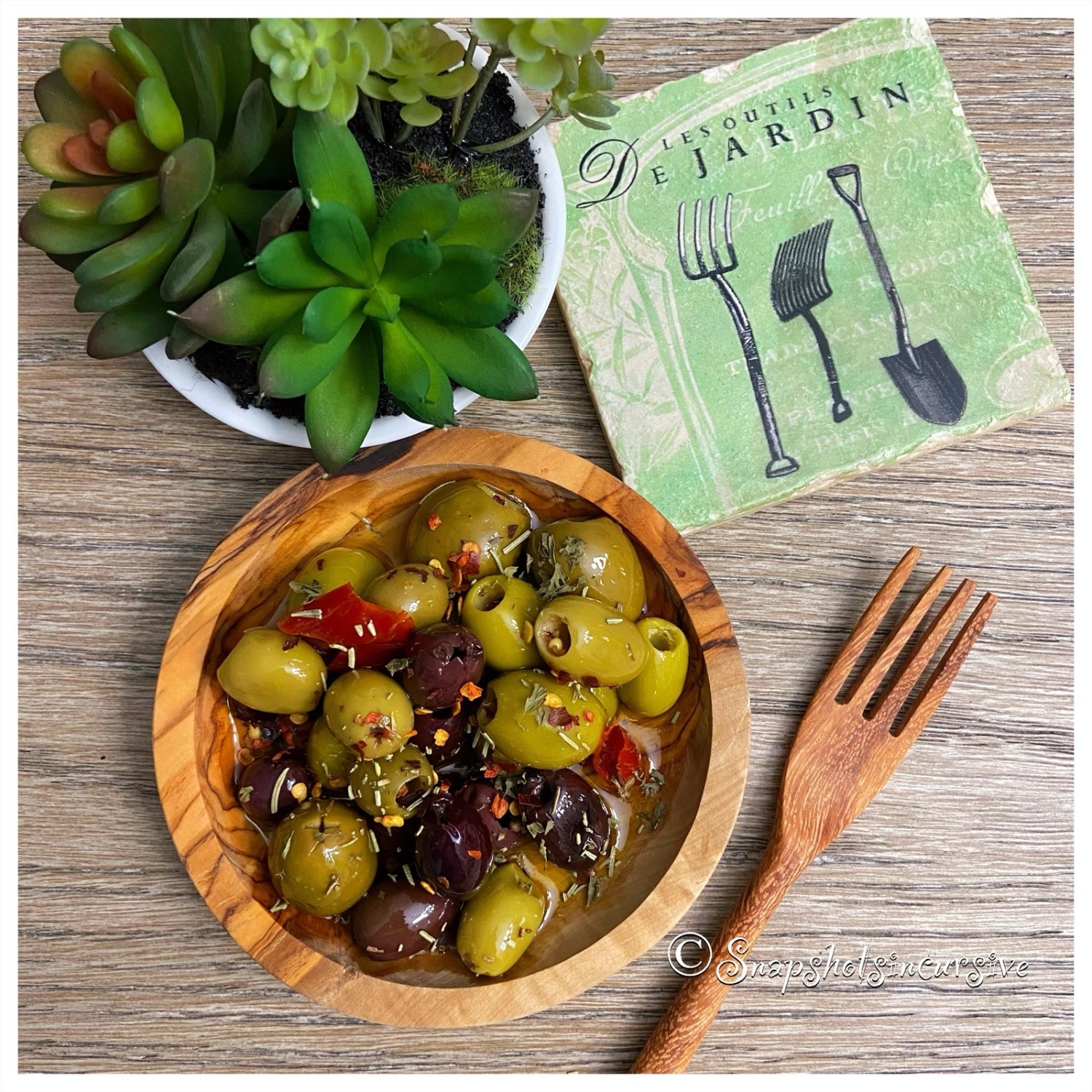 Red Pepper Spicy Olives | snapshotsincursive